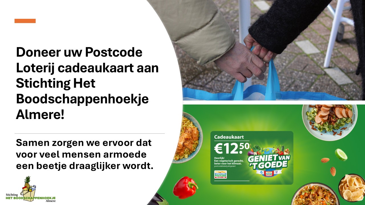Doneer je Postcode Loterij cadeaukaart en steun mensen in nood ...